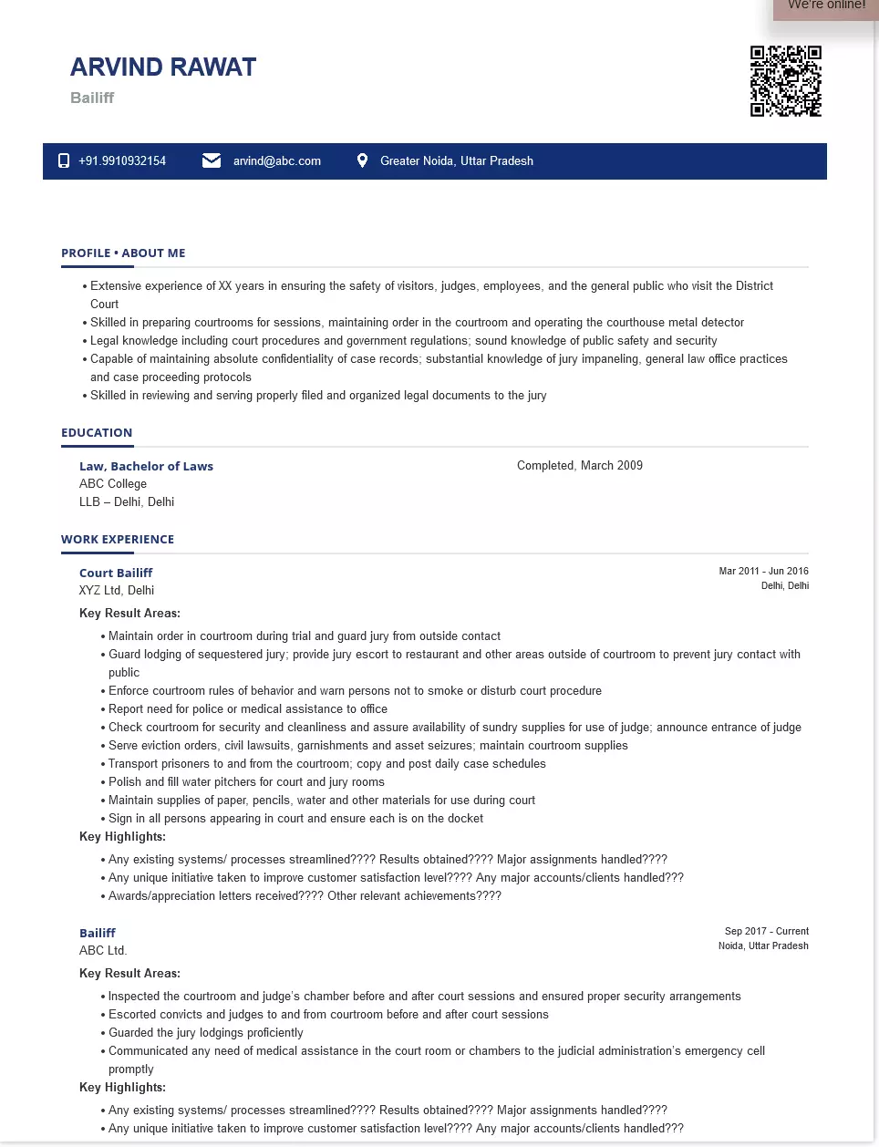 Legal Secretary Sample & Ready To Use Example | ShriResume